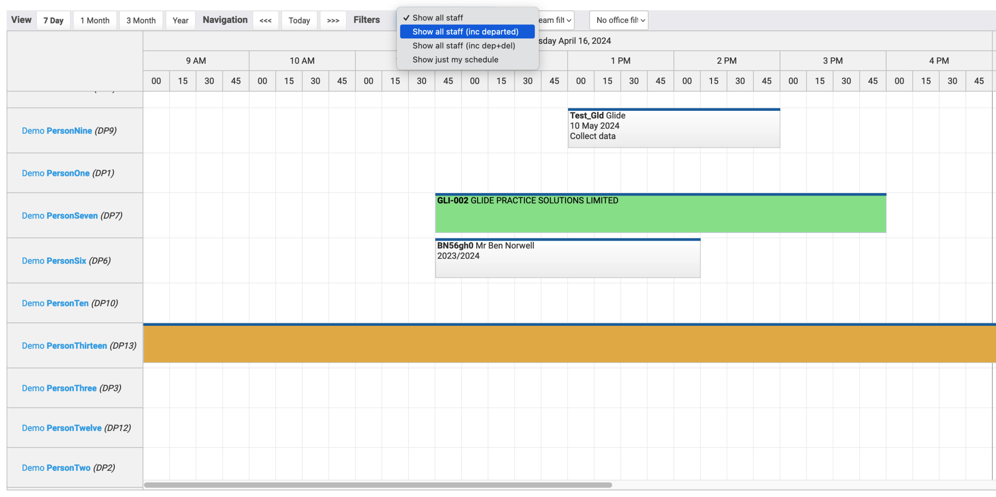 Staff Scheduler - Glide - Workflow and Practice Management for Accountants